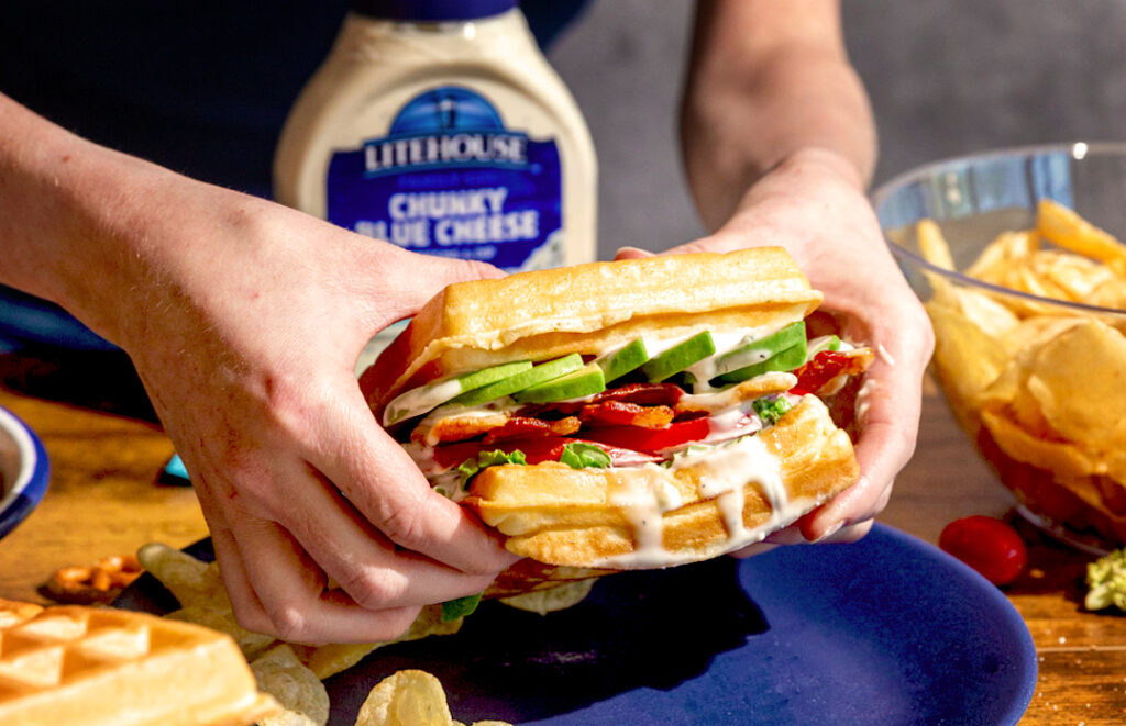 Waffle Blue Cheese BLT Recipe - Chunky Blue Cheese Dressing